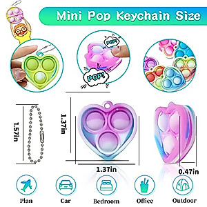 ONKULL® Pop Fidget Toys Its Party Favors Toys, 30 Pcs Pop Keychain for Kids Sensory Toys Fidget Pack Push Pop Bulk Toys Party Fidget Pop Keychain Toys Classroom Birthday Gift for Girls Boys
