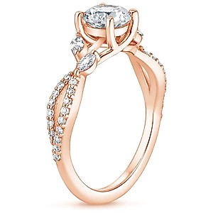 2 CTW Moissanite Engagement Ring for Women Simulated Diamond wedding rings for women (Rose Gold)