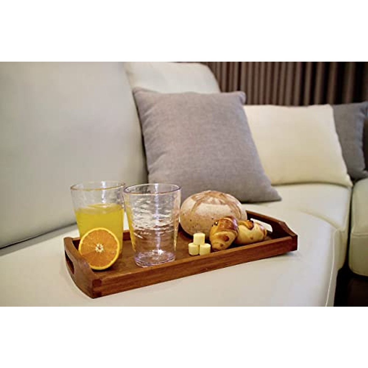 KLIFA- RIPPLE- 16 ounce, Set of 6, Acrylic Tumbler Drinking Glasses Cups, BPA-Free, Stackable Plastic Drinkware, Dishwasher Safe, Clear