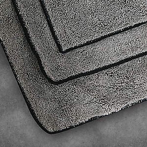 Microfiber Cleaning Cloth for Cars - Professional Car Wash Towel Pad/All-Purpose Cleaning Cloths/Super Absorbency Drying Towel - Detailing and Polishing Cars (12“x16”, Grey, 3PCS)