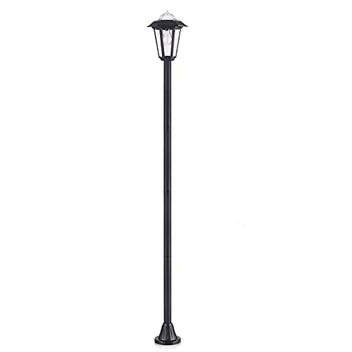 Kemeco Solar Lamp Post Light ST6261SS4 LED 2 Modes Exterior Solar Street Light for Outdoor Garden Landscape Decor Pathway Patio Lawn Yard (Lamp with Post)