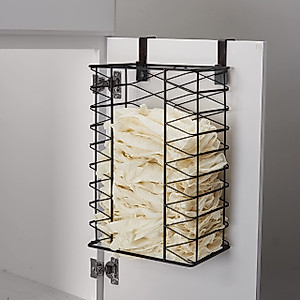 Gourmet Basics by Mikasa Garbage Bag Holder Garbage Bag Holder Basket with Removable Hooks, One size, Antique Black,5255362