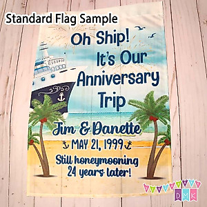 Oh Ship! It's A Girls Trip - Cocktails - Cruise Door Decoration - PERSONALIZED - Banner - Flag - Standard or Premium Fabric - CF007