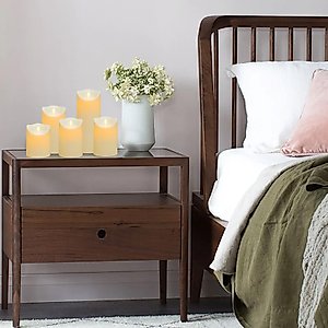 Nimiko Flameless Candles With Remote, Battery Operated Flickering Flameless Candles, LED Candles with Timer 2/4/6/8H, with Realistic Moving Wick Pillar Candles Set Of 9 (D3" x H 3"4"5"6"7") (Ivory)