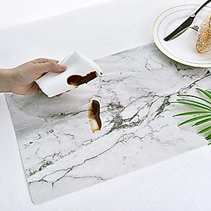GENNISSY Marble Placemats for Dining Table Set of 6 Thin Environmental Table Mats Easy Clean for Kitchen Dinner Party((Marble)