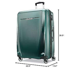 Samsonite Winfield 3 DLX Hardside Expandable Luggage with Spinners, Checked-Large 28-Inch, Emerald