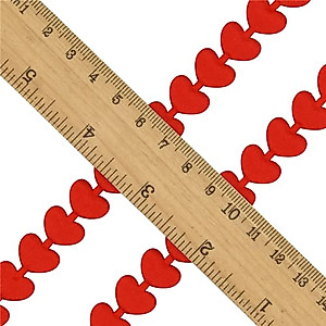 Valentines Wired Ribbon 5/8 in Embossed Heart Valentine Day Ribbon Red Heart Ribbon for Valentine's Day Anniversary Wedding Wrapping Crafts DIY Crafts Party Decor