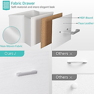 KAI-ROAD White Dresser for Girls Bedroom, 4 Drawer Dresser with LED Light and Charging Station, Tall Nightstand Large Kids Dresser with Open Shelf