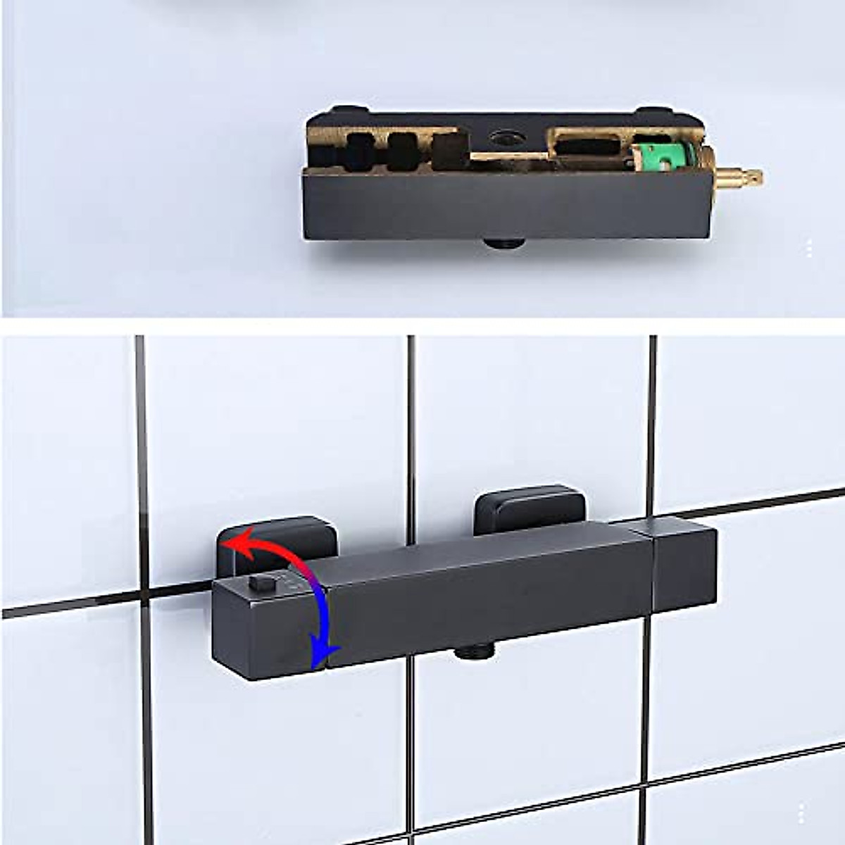 CUTPOIY Thermostatic Mixer Bidet Shower Bathroom Shower Bidet Taps Spray Toilet Cleaning Faucet Toilet Bidet Sprayer Gun Bathroom Sprayer Toilet Bidet Shower Head-Chrome-A (Black a)