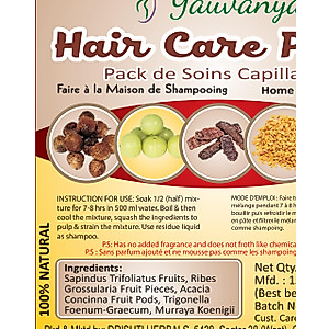 Yauvanya Make at Home Shampoo DIY Hair Care Pack (Sulphate & Paraben free, 100% natural, chemical free) - 3X100 gms | Reetha, Shikakai, Amla, Curry Leaves, Fenugreek Seeds