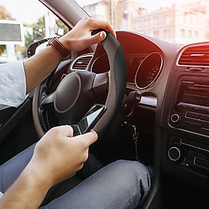 Steering Wheel Cover, Universal 15 inch, Microfiber Leather, Anti-Slip Car Steering Wheel Cover Steering Wheels Accessories for Men Women,Fit Vehicles, Sedans, SUVS, Vans, Trucks,Brown