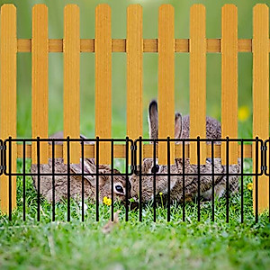 Blingluck Animal Barrier Fence, 10 Pcs Upgrade 1.26 in Gap Decorative Fences No Dig Fence for Rabbits and Dog Ground Defense, Rustproof Metal Wire Garden Fence Border for Garden & Patio Landscaping