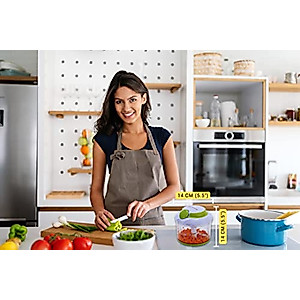 Brieftons QuickPull Manual Food Chopper: Large 4-Cup Powerful Hand Pull Chopper/Mincer/Mixer Blender to Chop Onion, Garlic, Vegetables, Fruits, Herbs for Salsa, Salad, Pesto, Puree, Indian Cooking