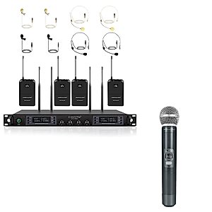 Phenyx Pro 4 Channel Wireless Microphone System PTU-7000B with Handheld Microphone PWH-7
