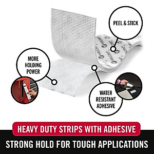 VELCRO Brand Industrial Fasteners Stick-On Adhesive | Professional Grade Heavy Duty Strength Holds up to 10 lbs on Smooth Surfaces | Indoor Outdoor Use, 4in x 2in (2pk), Strips, 2 Sets, 90200