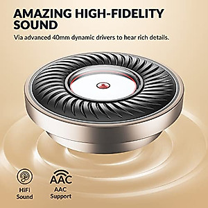 MOVSSOU SE8 Hybrid Active Noise Cancelling Headphones, Wireless Over-Ear Bluetooth Headphones with Hi-Fi Stereo Sound, Comfortable Protein Earpads, 30H Playtime - Space Black