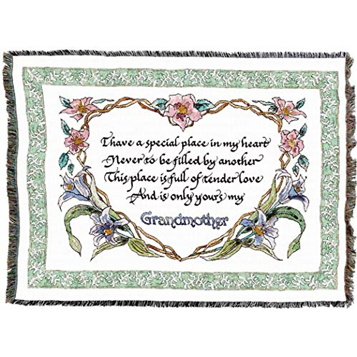 Pure Country Weavers Grandmothers - Tender Love Blanket by Audrey Jean Roberts - Gift Tapestry Throw Woven from Cotton - Made in The USA (72x54)