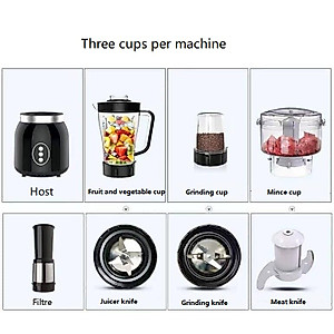 600W 4-in-1 Multifunctional Food Processor,Countertop Smoothies Blenders,Coffee Grinder,Meat Grinder,Baby Food Maker,Mixer Grinder for Meat,Vegetables,Fruits,Beans,Ice Crusher with 6 Blades 61OZ 1.8L