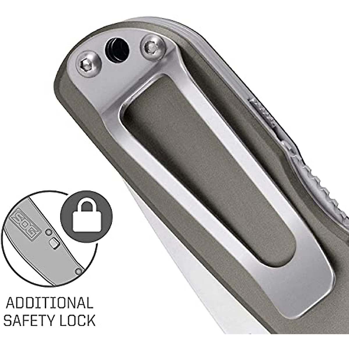 SOG TWI8-CP Twitch II 6.20 Inch EDC Folding Knife, silver
