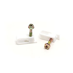 THE CIMPLE CO - Dual, Twin, or Siamese Coaxial Cable Clips, Cat6, Electrical Wire Cable Clip, 1/2 in Screw Clip and Fastener, White (100 Pieces per Bag)