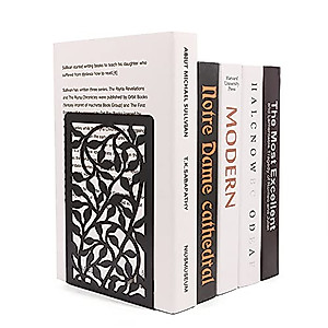 Book Ends, 1 Pair Metal Decorative Bookends for Shelves, Heavy Duty Book Shelf Holder Non Skid Book Stoppers, Modern Bookends for Home Office Desk and Bookshelves(Size:A)