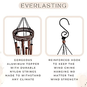 SOULSCAPE Memorial Wind Chime - 29" Sympathy Wind Chime for Loss of Loved One - Memorial Gift for Loss of Mother, Father, Son & Grieving Loved Ones - Unique Sympathy Windchime in Memory of a Loved One