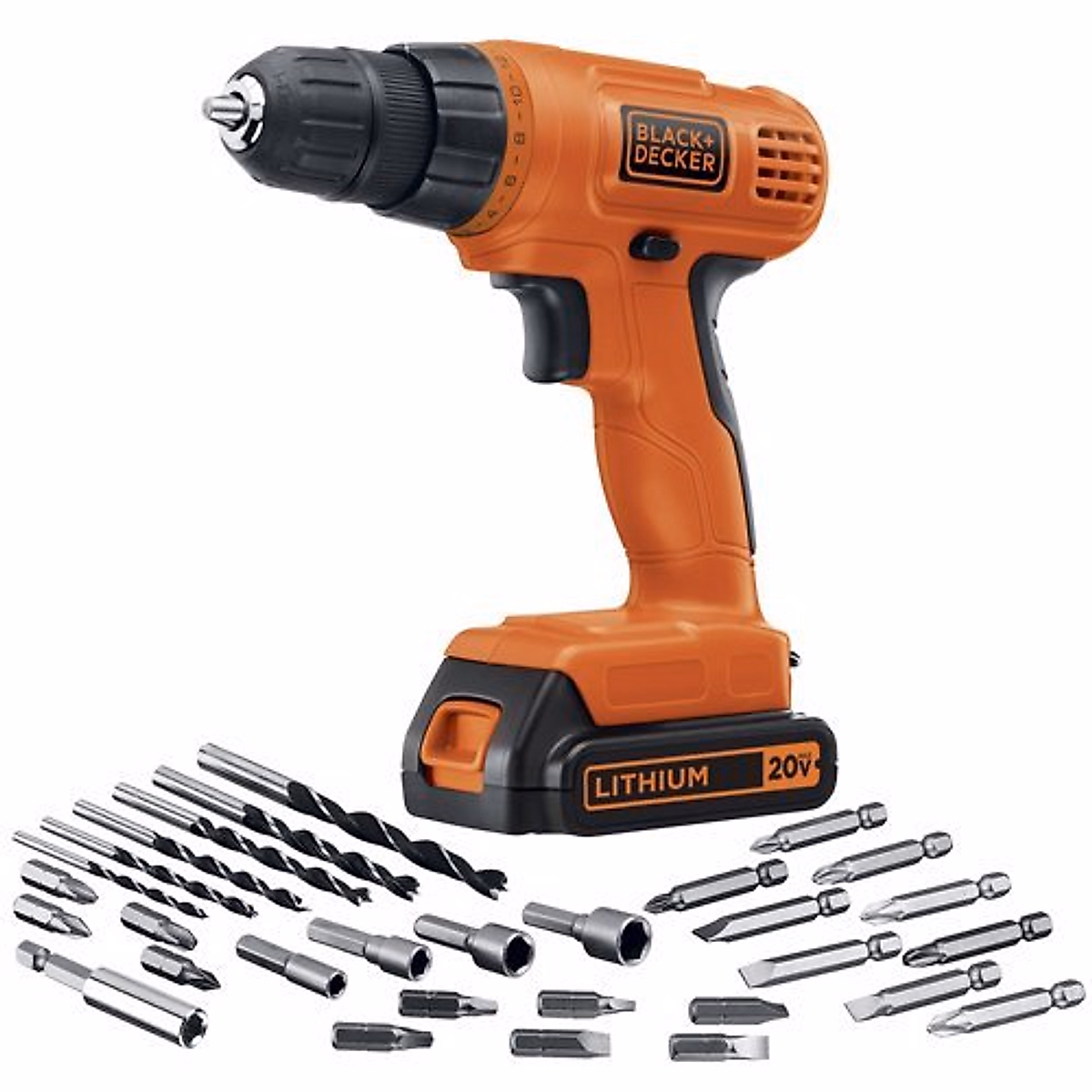 BLACK+DECKER LD120VA 20-Volt Max Lithium Drill/Driver with 30 Accessories (Renewed)
