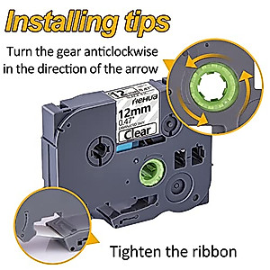 Hehua Tze Tz Tape 12mm 0.47 Laminated Tape Compatible for Brother Label Maker Tape TZe-231 TZe-131 for Ptouch PTD210 PTH110 PTD400 PTD600 ( Black on White/ Clear, 3+3 Pack )
