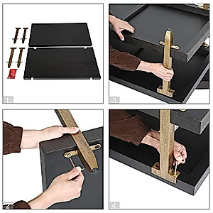 Uolfin Coffee Tables for Living Room with Oak Veneer and Vintage Gold Metal Legs, 42" L