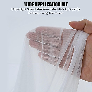 Power Mesh Fabric | 4-Way Stretch Nylon Mesh Fabric | Lightweight Sheer Nylon Spandex Stretch Mesh Netting | 1 Yard Mesh | 60" inch Wide | Black