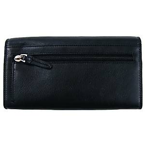 Visconti Heritage -35 Soft Leather Large Ladies Purse Wallet (Black)