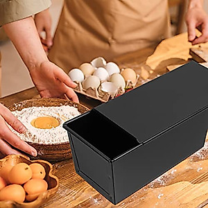 Healifty Pan with Lid Pullman Loaf Pan Carbon Steel Loaf Pan Toast Mold With Cover For Bakeware Bread, Baking Tools Bread Mold Toast For Oven Baking Pullman Loaf Broiler Pan for Oven