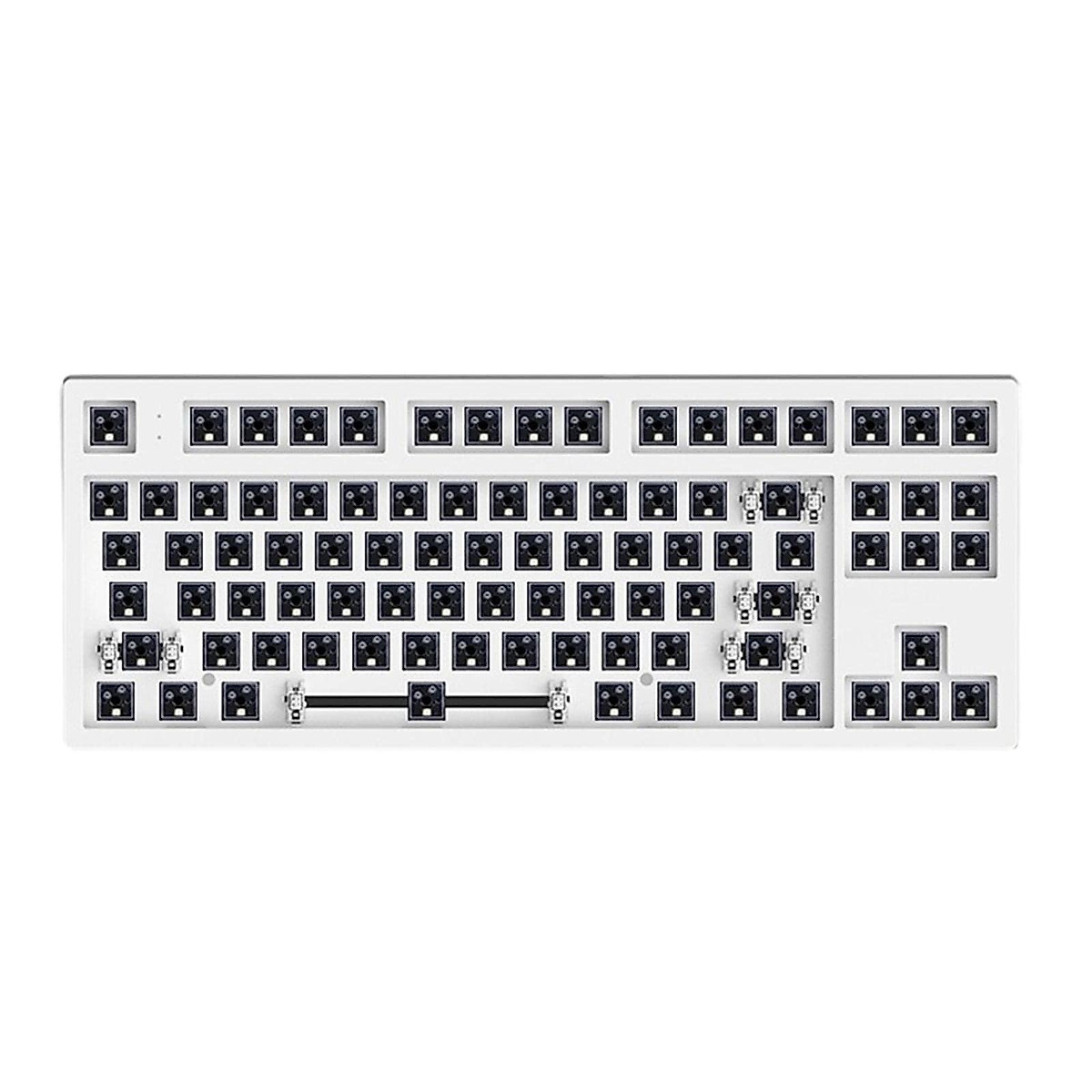 Ronyme Mk870 Translucent 87 Keys Mechanical Gaming Keyboard Full Key FN2 Layer Editing Programming, White