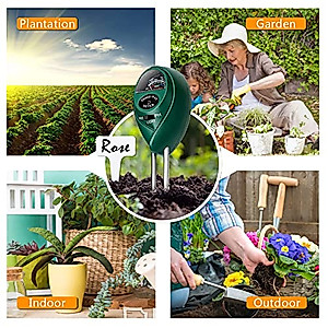 KUNELL PAPO Soil Test Kit for Moisture, pH& Sunlight Meter,3 in 1 Soil Tester for Plant, Vegetables, Garden, Lawn, Farm, Indoor/Outdoor Use (No Battery Need)（Green）