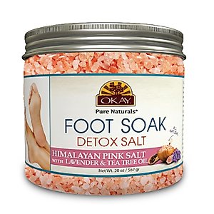 Okay Himalayan Pink Salt Detoxifying Foot Soak With & Tea Tree Oil, lavender, 20 Ounce