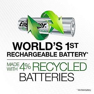 Rechargeable AA Batteries, NiMH, 2000 mAh, Pre-Charged, 8 Count (Recharge Universal)