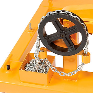 Global Industrial Forklift Tilting 55 Gallon Drum Dumper, Steel, Yellow, 800 Lb. Capacity