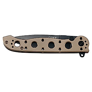 CRKT M16-03BK EDC Folding Pocket Knife: Everyday Carry, Black Sandvik 12C27 Steel Blade, Liner Lock, Bronze Aluminum Handle, 4-Position Pocket Clip