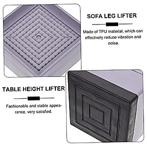 Homoyoyo Bed Foot Booster Tables Heavy Duty Lifter Trundle Couch Square Rubber Furniture Cup Chair Sofa Foam Couch Chair Floor Protector Bed Lifts Table Leg Pad Furniture Riser Plastic Grey