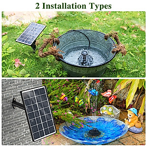 AISITIN 3.5W Solar Fountain Pump, Solar Fountain Outdoor with Upgraded Glass Solar Panel and Nozzles, Solar Water Fountain Pump for Bird Bath, Ponds, Garden, Fish Tank and Swimming Pool