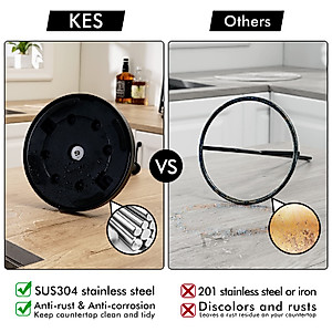 KES Matte Black Paper Towel Holder Countertop, Kitchen Paper Roll Holder Stand with Weighted Base Heavy for Standard or Gaint Rolls SUS304 Stainless Steel Matte Black, KPH202-BK