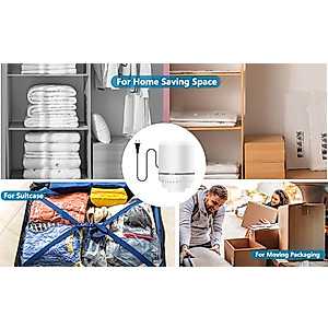 Electric Pump for Vacuum Bags, Vacuum Storage Bags Pump for Compression Clothing, Quilts, Portable Vacuum Pump Fits Most Vacuum Seal Bag (Storage Bag Not Included)