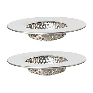 Haoyull 2pcs Kitchen Sink Strainer Plug Stainless Steel Hole Cover Bathtub/Shower Drain Cover Hair Catcher Sink Stopper, Dimensions as shown