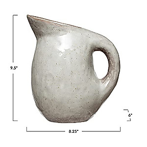 Bloomingville Neutral Reactive Glaze Stoneware Pitcher, 9.5", Bone