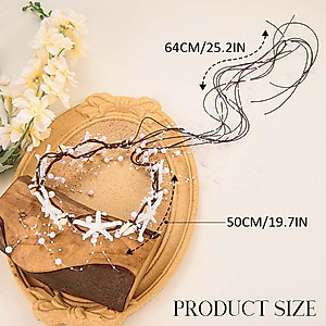 Catery Starfish Headband Seashell Bridal Headband Sea Star Headpiece Hairpiece Pearl Braid Shell Head Hoop Beach Wedding Hair Accessories for Women and Girls