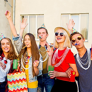 EOBOH Beaded Necklace, 100PCS White Mardi Gras Beads Stuff Party Favors, 33" Holiday Toy Costume Bulk, Festival Parade Throw Accessories for Wedding Birthday Celebrations Decoration