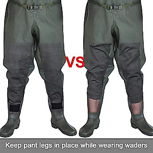 Wisdompro 1 Pair Neoprene Ankle Blousing Garters Trousers Boots Blousers Strap with Hook and Loop for Waders Fly Fishing Hunting Hiking Cycling Gardening Military Uniforms
