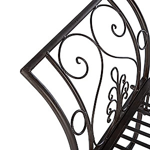 Safavieh PAT5016B Outdoor Collection Adina Rustic Brown Wrought Iron 51-inch Garden Bench