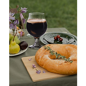 2 Beer Glasses Belgian Style Stemmed Tulip - 16 oz Lambic Ale Dark Beer Glass - set of 2 w/coasters - Classic Premium Glassware - Birthday Housewarming Bachelor party gift for men idea