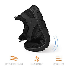 AOE Womens Walking Running Shoes Ultra Lightweight Breathable Mesh Tennis Shoes Non Slip Athletic Workout Gym Sneakers 8women / 7men All Black